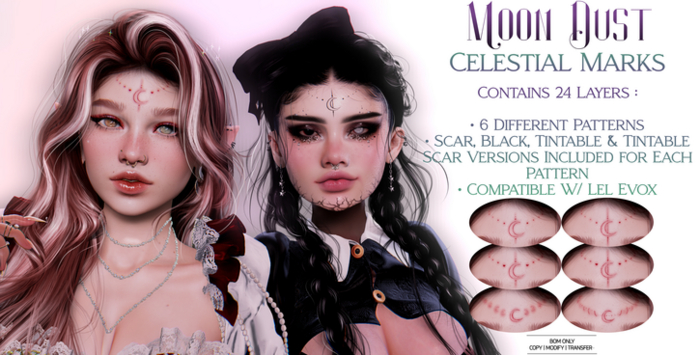 Second Life Marketplace - Moon Dust - Celestial Marks [LelEvox]